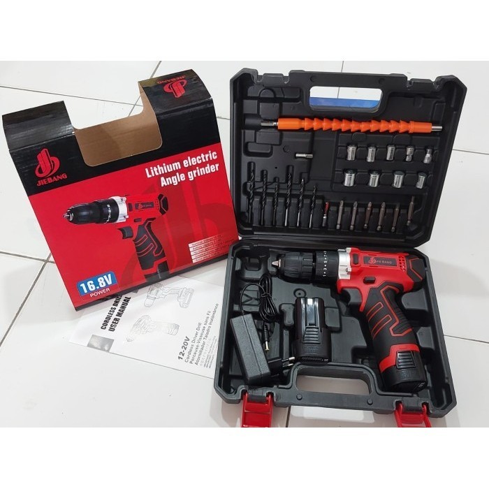 Jual JIE BANG 16.8V bor listrik bor batrai bor impact baterai Bor cas Mesin Bor Baterai Tangan ...