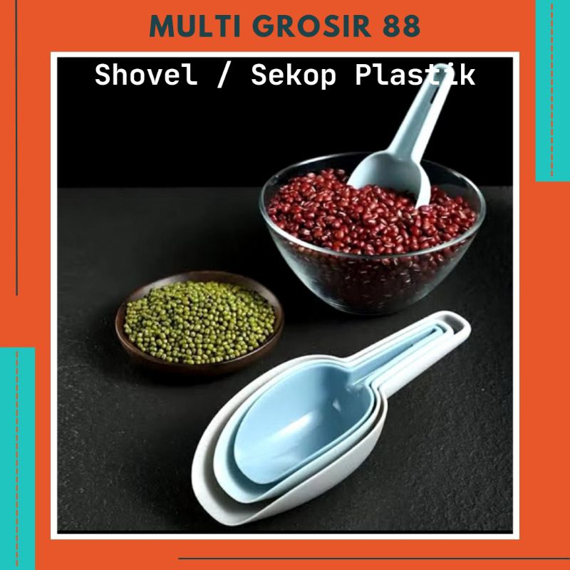 Jual MG88 Set 3 Pcs Shovel Sekop Sendok Serokan Plastik Skop Sendok Es Batu Beras Biji Kacang ...