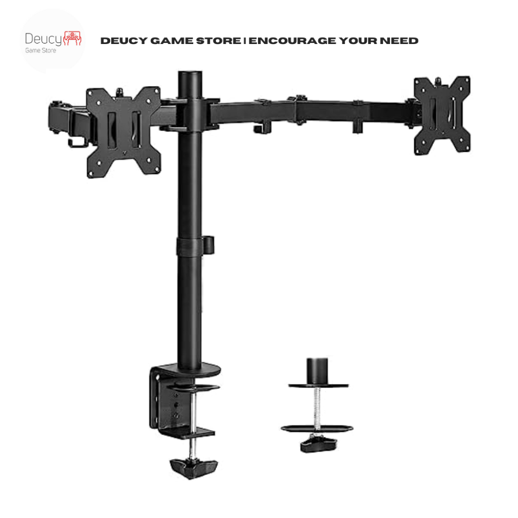 Jual Premium Double Stand Bracket Monitor Dual Mount Desk Breket LCD ...