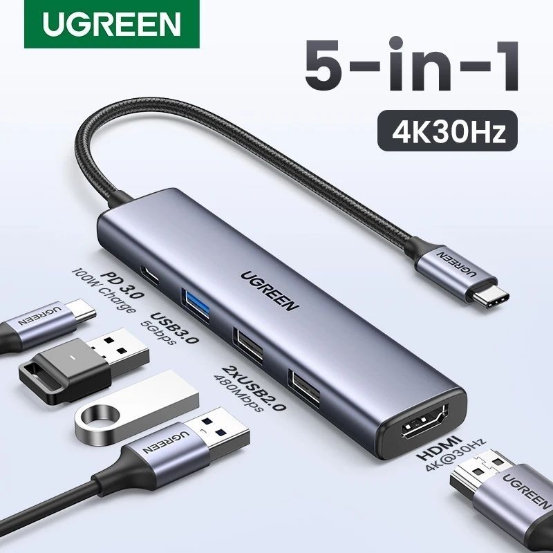 Jual UGREEN Hub Type C to HDMI 4k 30Hz USB 3.0 PD 100w Fast Charging ...
