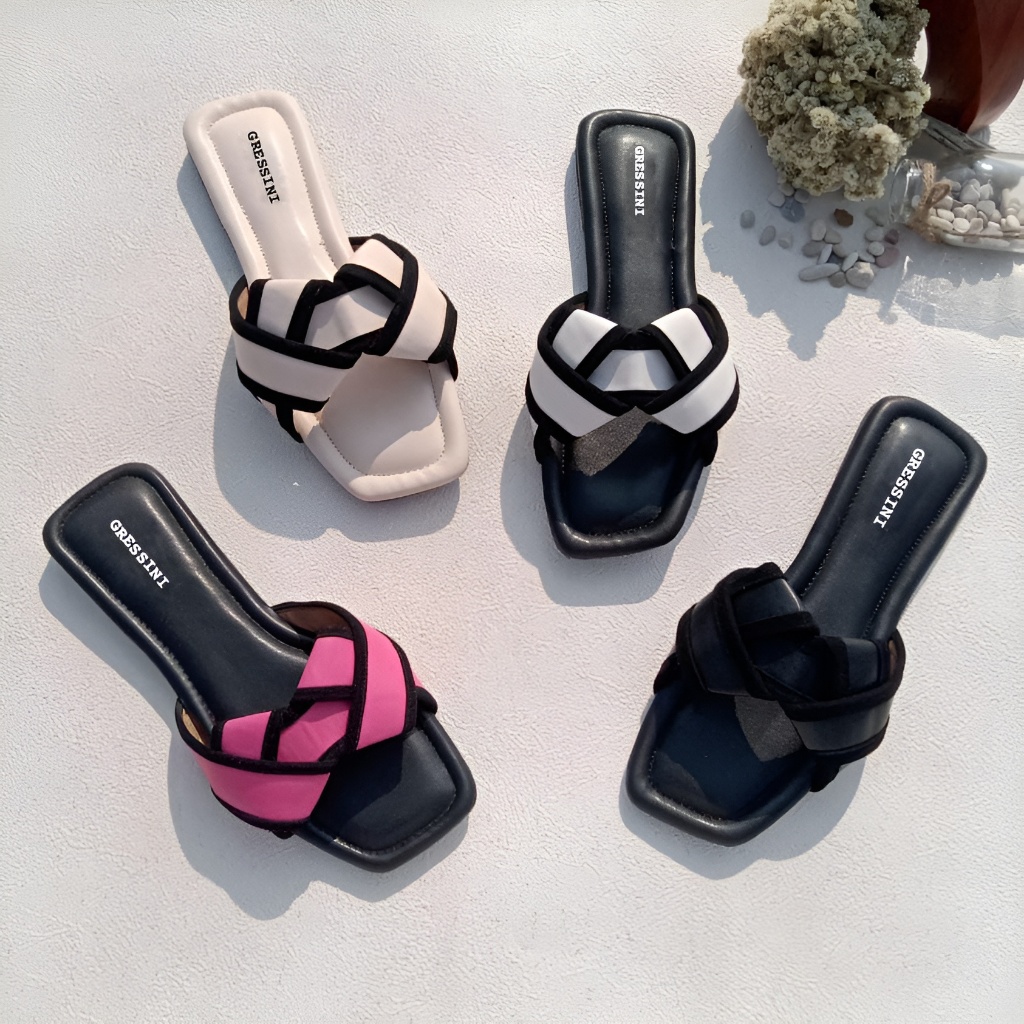 Jual GRESSINI - Sandal Teplek Wanita Terbaru/Sandal Slop Teplek ...