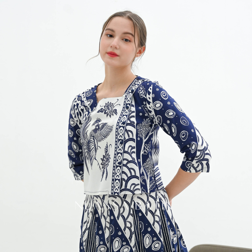 Jual Nuansa Batik Blouse Batik Model Crop Lengan 7/8 Bahan Katun ...