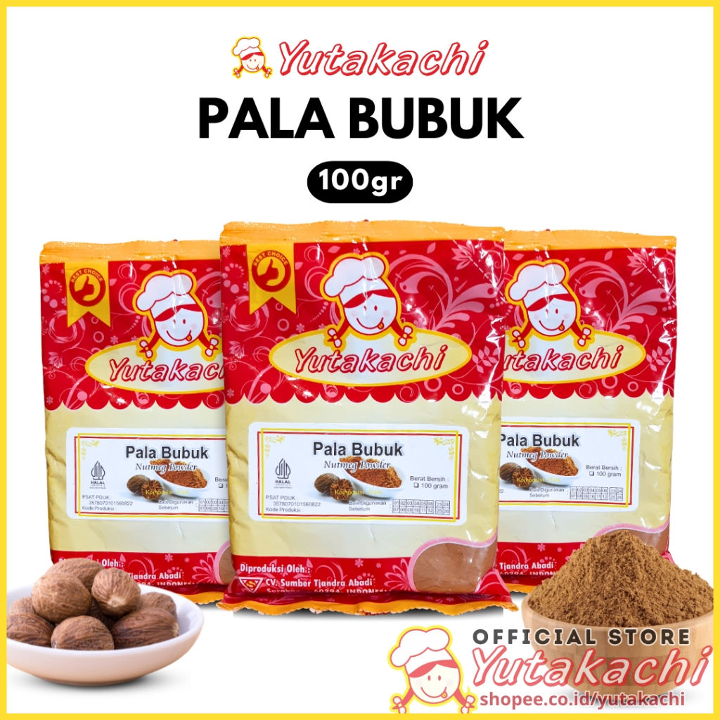 Jual Pala Bubuk 100 gram Yutakachi / Ground Nutmeg / Bumbu Rempah Masak ...