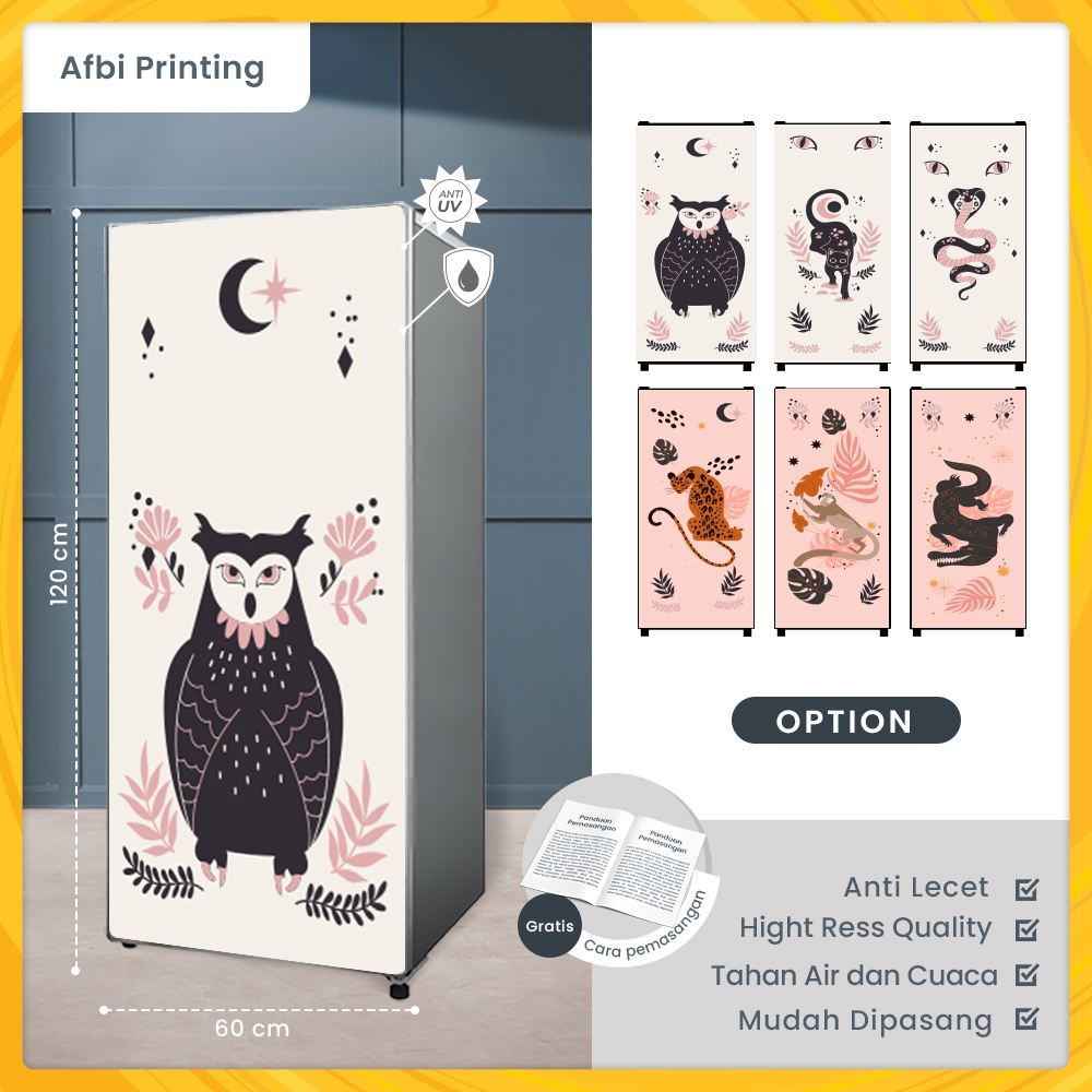 Jual Stiker Kulkas 1 Pintu / Sticker Mesin Pendingin 2 Pintu Motif Wild ...