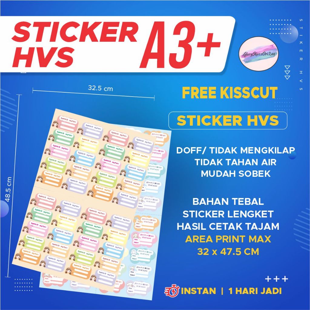 Jual Print Sticker Label | Cetak Stiker HVS A3+ | Shopee Indonesia