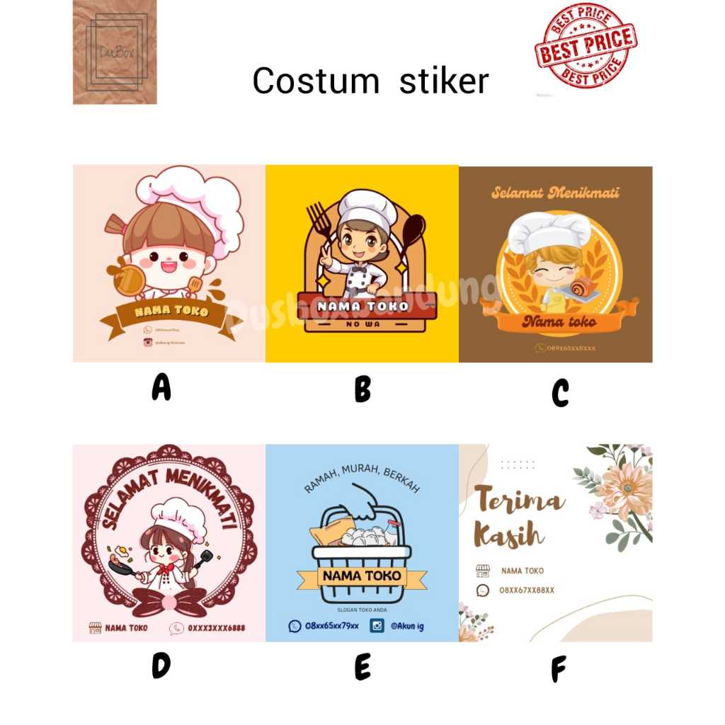 Jual Stiker costum terimakasih, stiker costum dengan nama usaha sendiri ...
