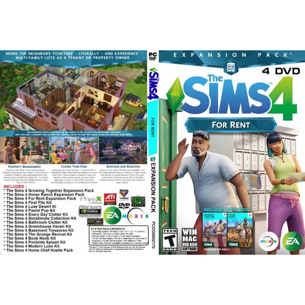 Jual The Sims 4 For Rent Expansion Pack ( 4 dvd ) | Shopee Indonesia