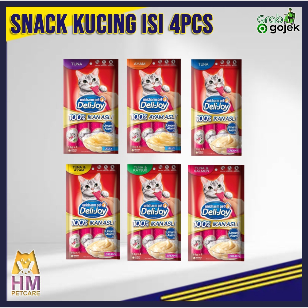 Jual Deli-Joy Snack Cat Food Makanan Kucing Creamy & Jelly 14gr Isi ...