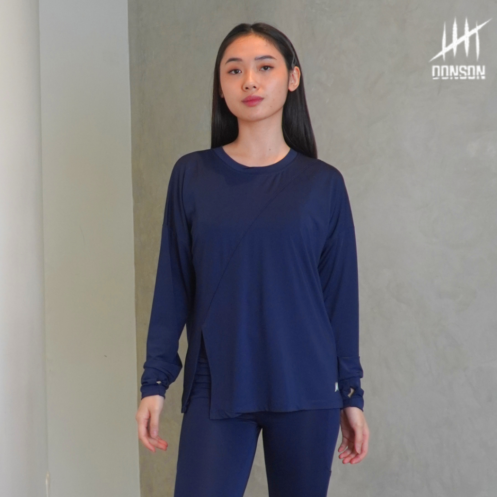 Jual DONSON Atasan Olahraga Oversize Wanita Lengan Panjang Kasual Hijab ...