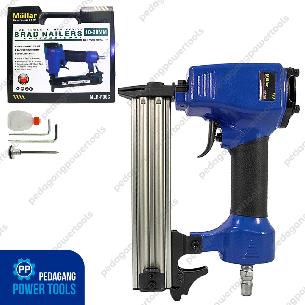 Jual MOLLAR MESIN PAKU TEMBAK STAPLES ANGIN KOMPRESOR BRAD AIR NAILERS F30 | Shopee Indonesia