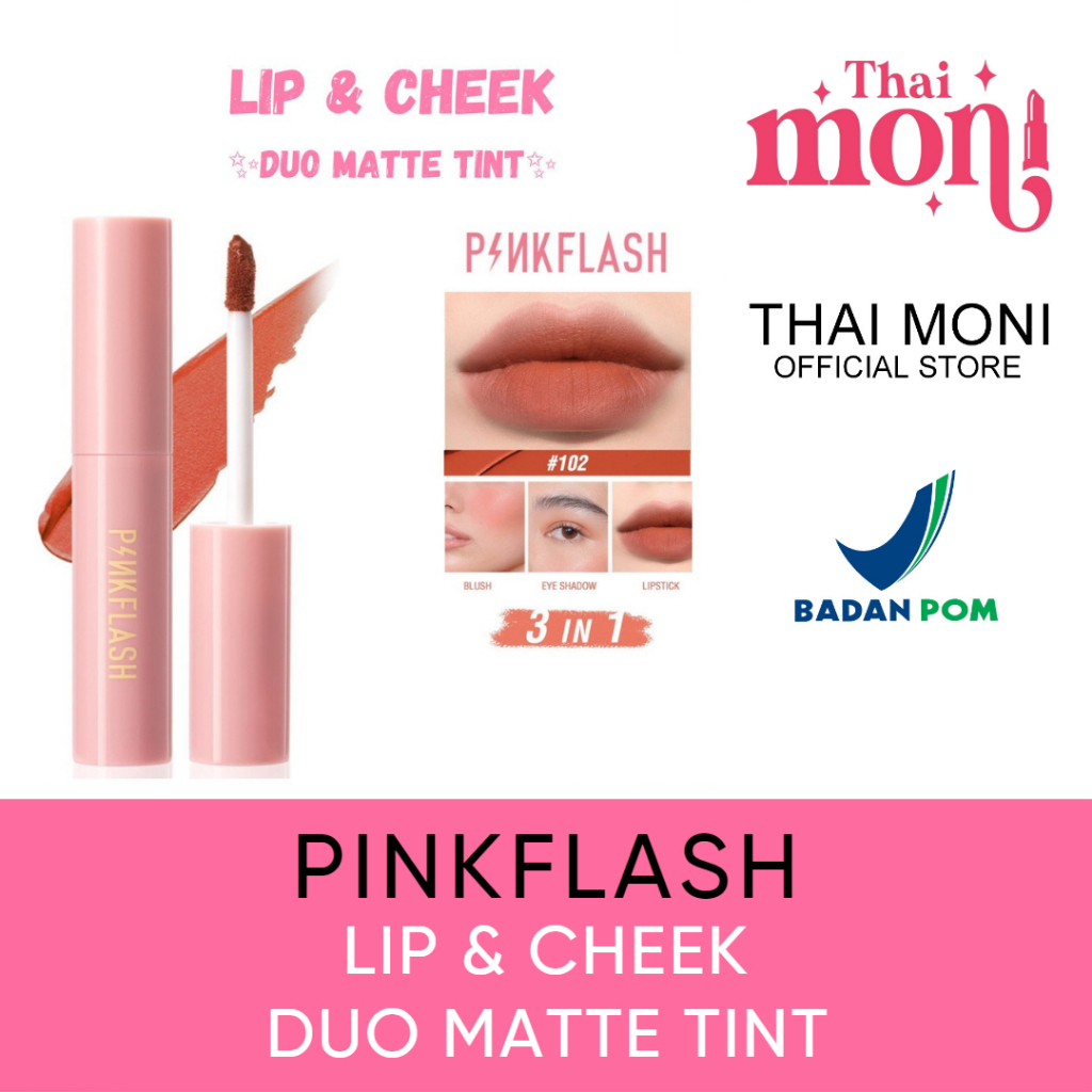 Jual Pinkflash Lip & Cheek Duo Matte Tint / Lip Tint / Cheek Tin ...