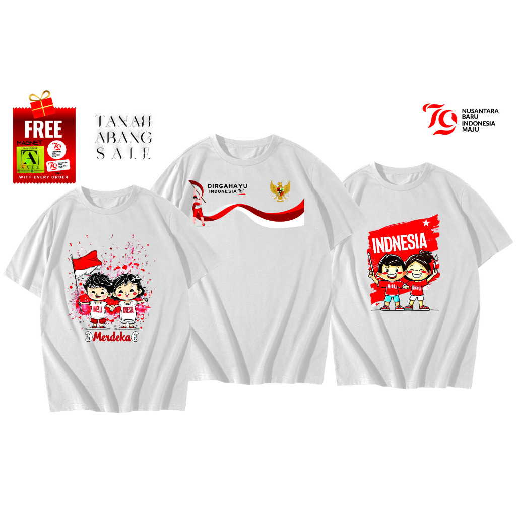 Jual KAOS HUT RI KEMERDEKAAN MERAH PUTIH BAJU 17 AGUSTUS INDONESIA MERDEKA MURAH ANAK DEWASA ...