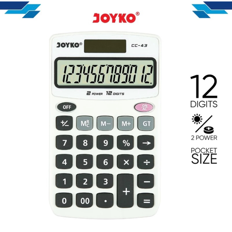 Jual Calculator Kalkulator Joyko CC-43 12 Digits | kalkulator saku ...