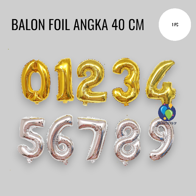 Jual Balon Angka 40cm SIlver Gold / Set Dekorasi Ulang Tahun | Shopee ...