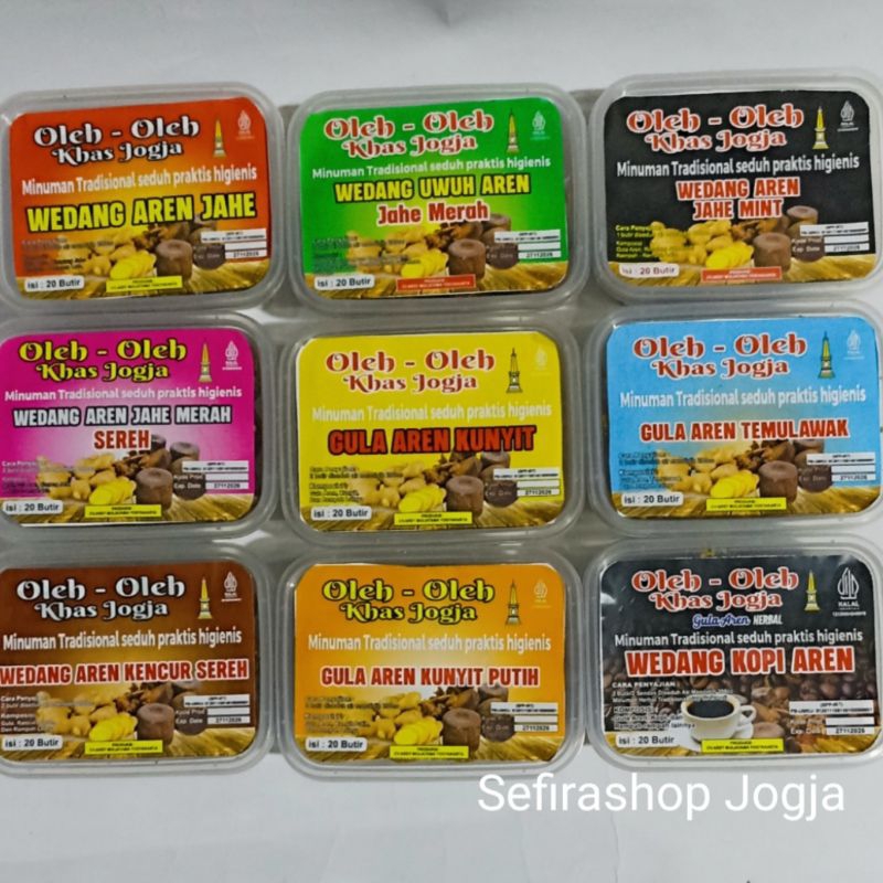 Jual Gula Aren Aneka Rasa Kemasan Cup 20 Butir /Wedang Aren Jahe Merah ...
