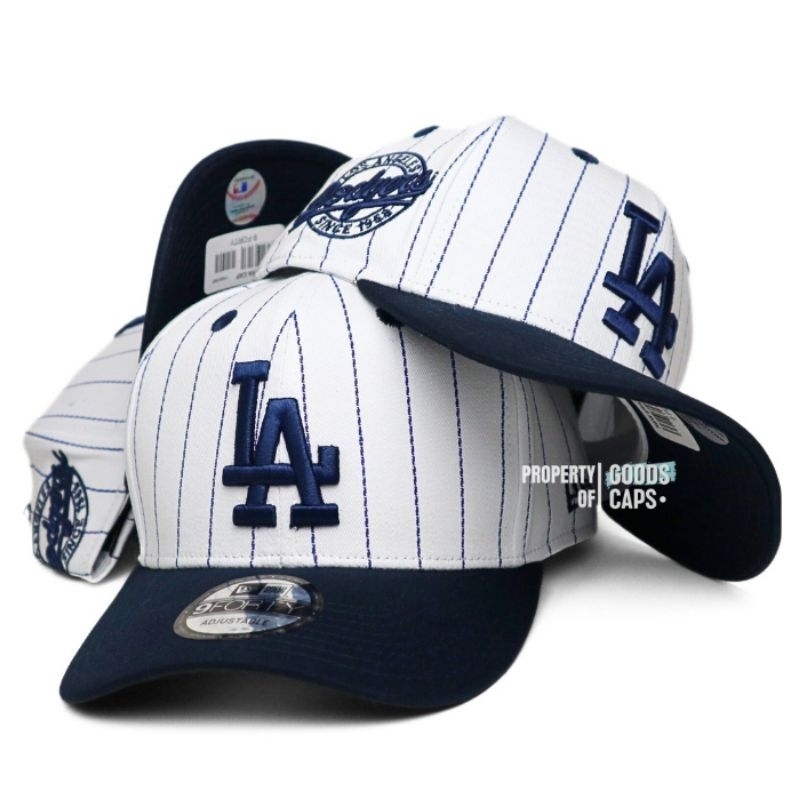 Jual Topi Baseball LA Los Angeles Dodgers Pinstripe Salur MLB Full Tag ...
