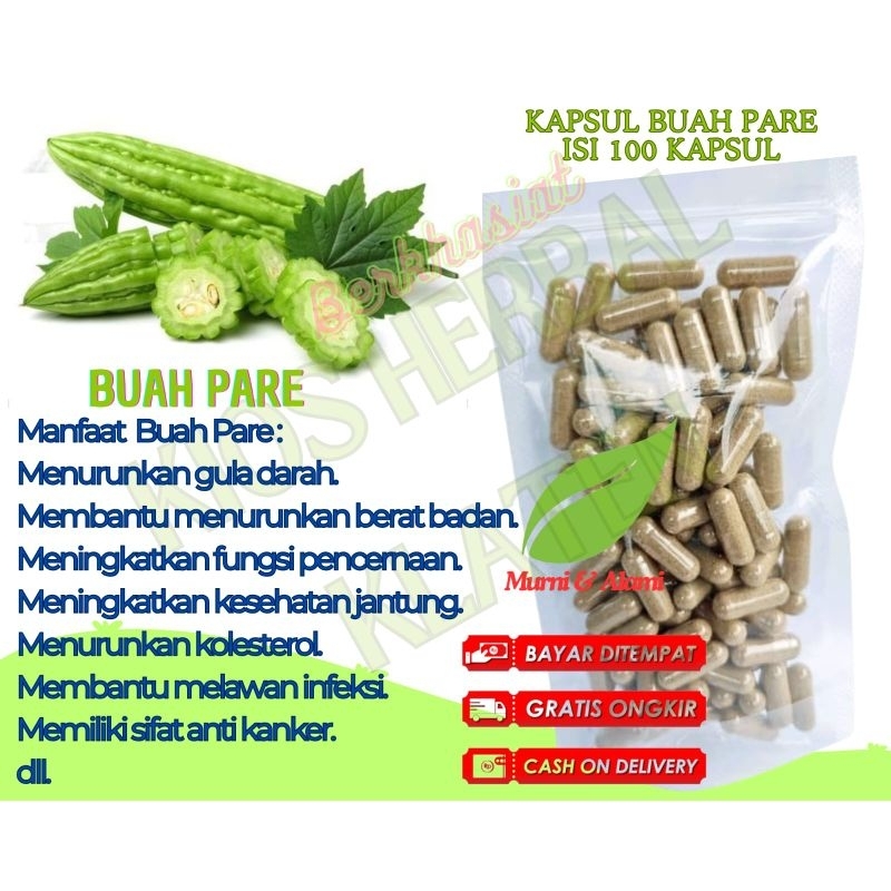 Jual PARE/Peria ISI 100 KAPSUL untuk anemia mengontrol kadar gula darah ...