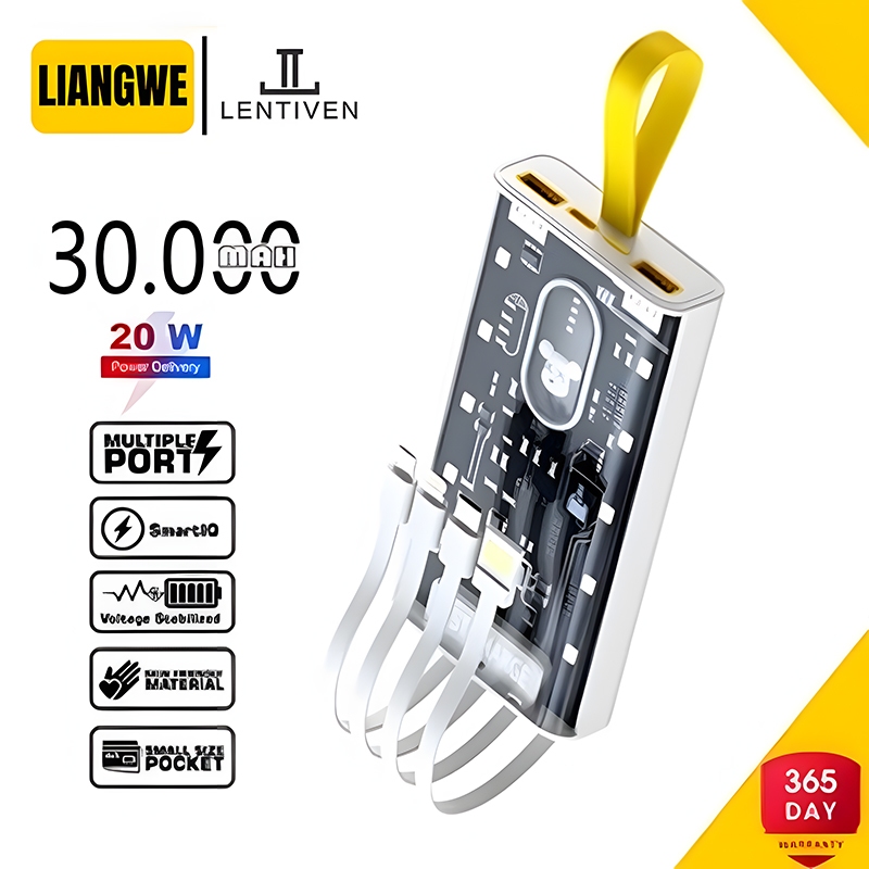 Jual LIANGWE LENTIVEN Power bank 30000 mAh Fast Charging With Kabel ...