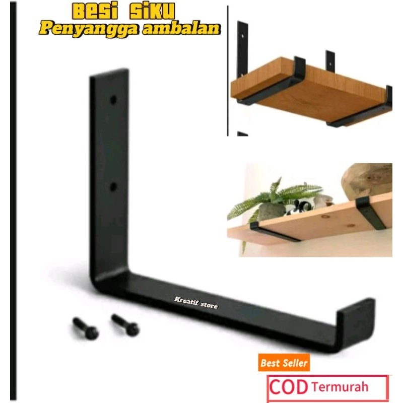 Jual Bracket Besi Pangkon Rak Dinding Ambalan Penyangga Rak Kayu ...