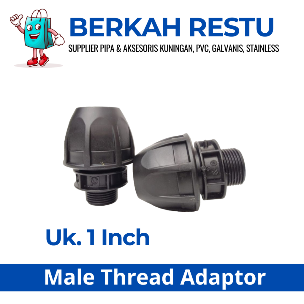 Jual Fitting Coupler Pipa HDPE Male Thread Adaptor 1 Inch | Shopee ...