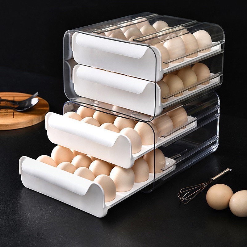 Jual Tempat Telur / Rak Telur / Box Telur 2 Tingkat | Shopee Indonesia