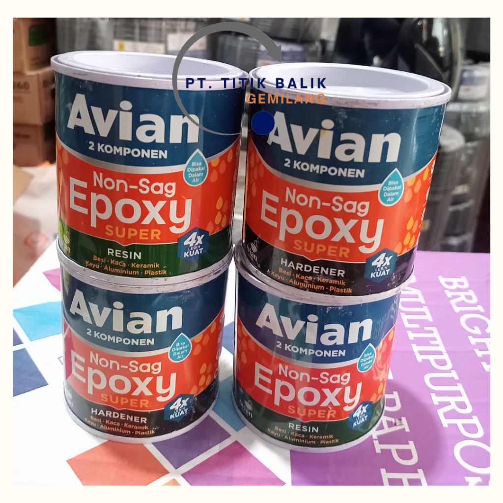 Jual AVIAN Lem EPOXY Non Sag Avian 2 Komponen - 800 Gram ( Resin ...