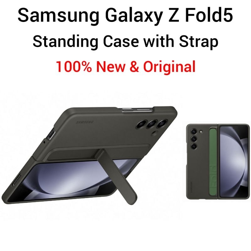 Jual Original Samsung Galaxy Z Fold 5 Standing Case Strap Cover Fold5 ...