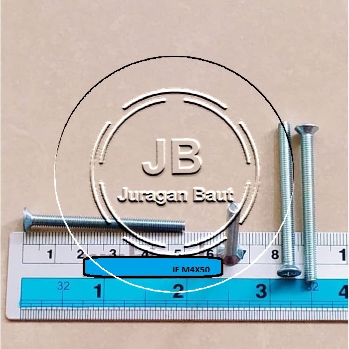 Jual BAUT JF M4 X 50 FLAT HEAD SEKRUP M4X50 PANJANG 5CM 5 CM 4X50 4 X ...