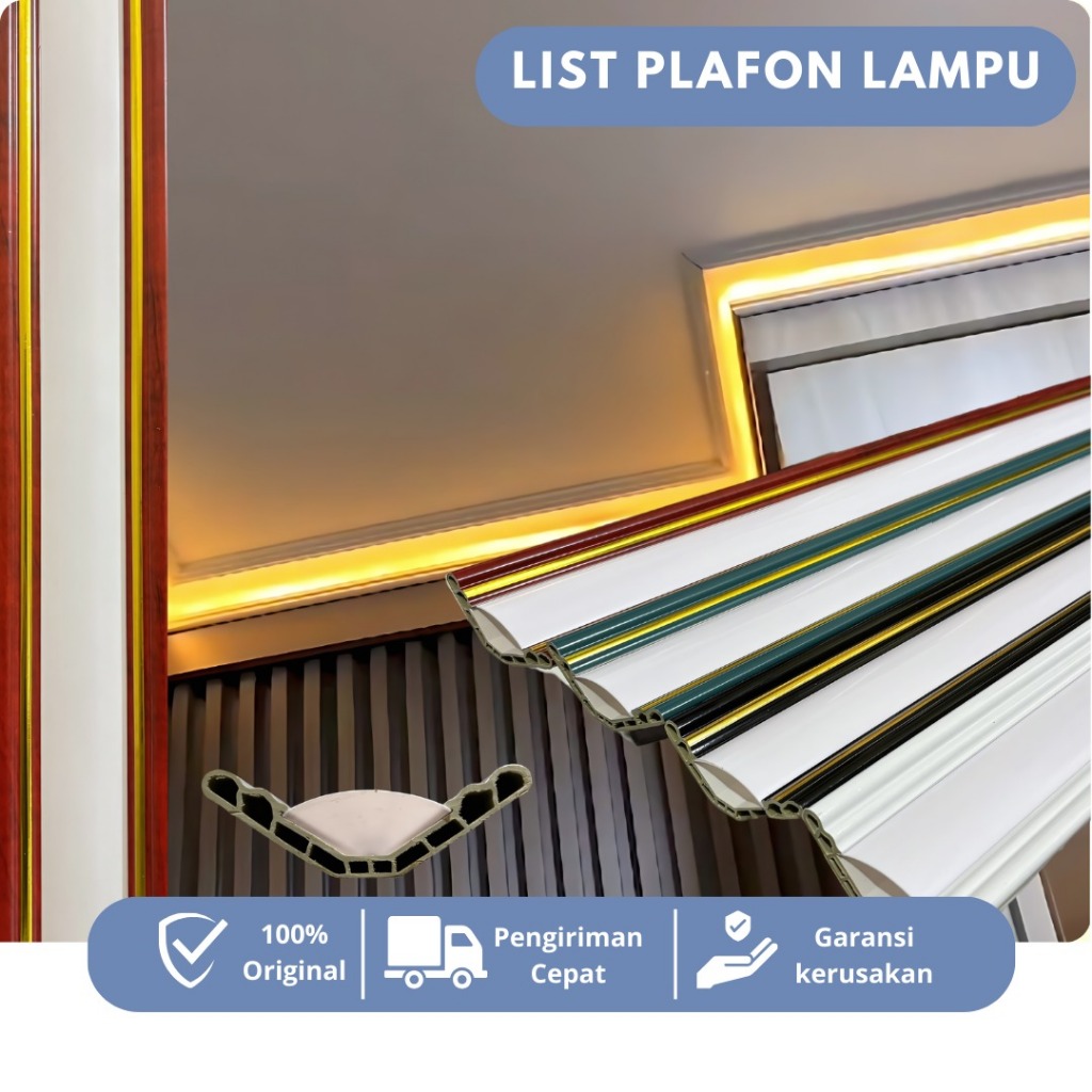 Jual List Lampu Plafon PVC/ List Gold/ List Lampu LED Termurah | Shopee Indonesia