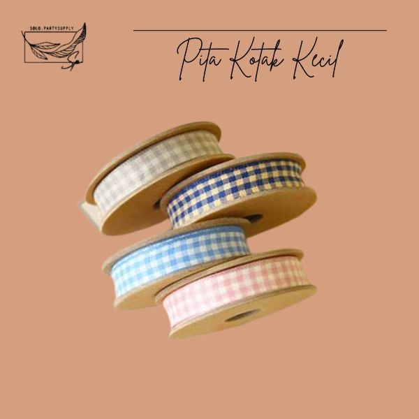 Jual (SW) TERLARIS 1 ROLL PITA MOTIF KOTAK KECIL 2CM IMPORT Premium ...