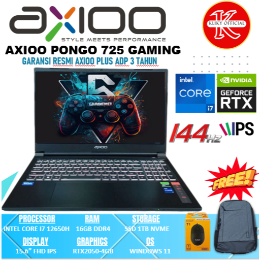 Jual Laptop Gaming Axioo PONGO Intel Core i7 Ram 16Gb Nvidia RTX2050 ...