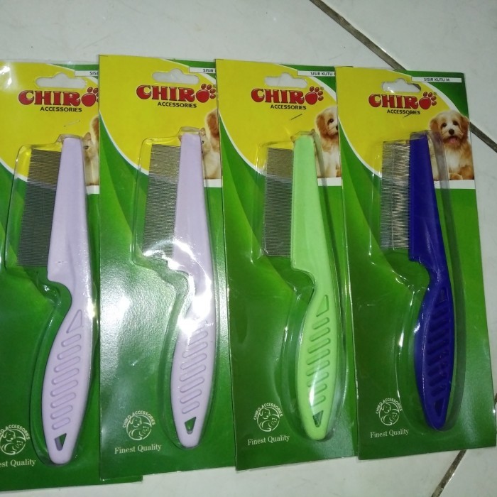 Jual Sisir Kutu & Sisir Kutu Bicolor Chiro ukuran S, M sisir anjing dan ...