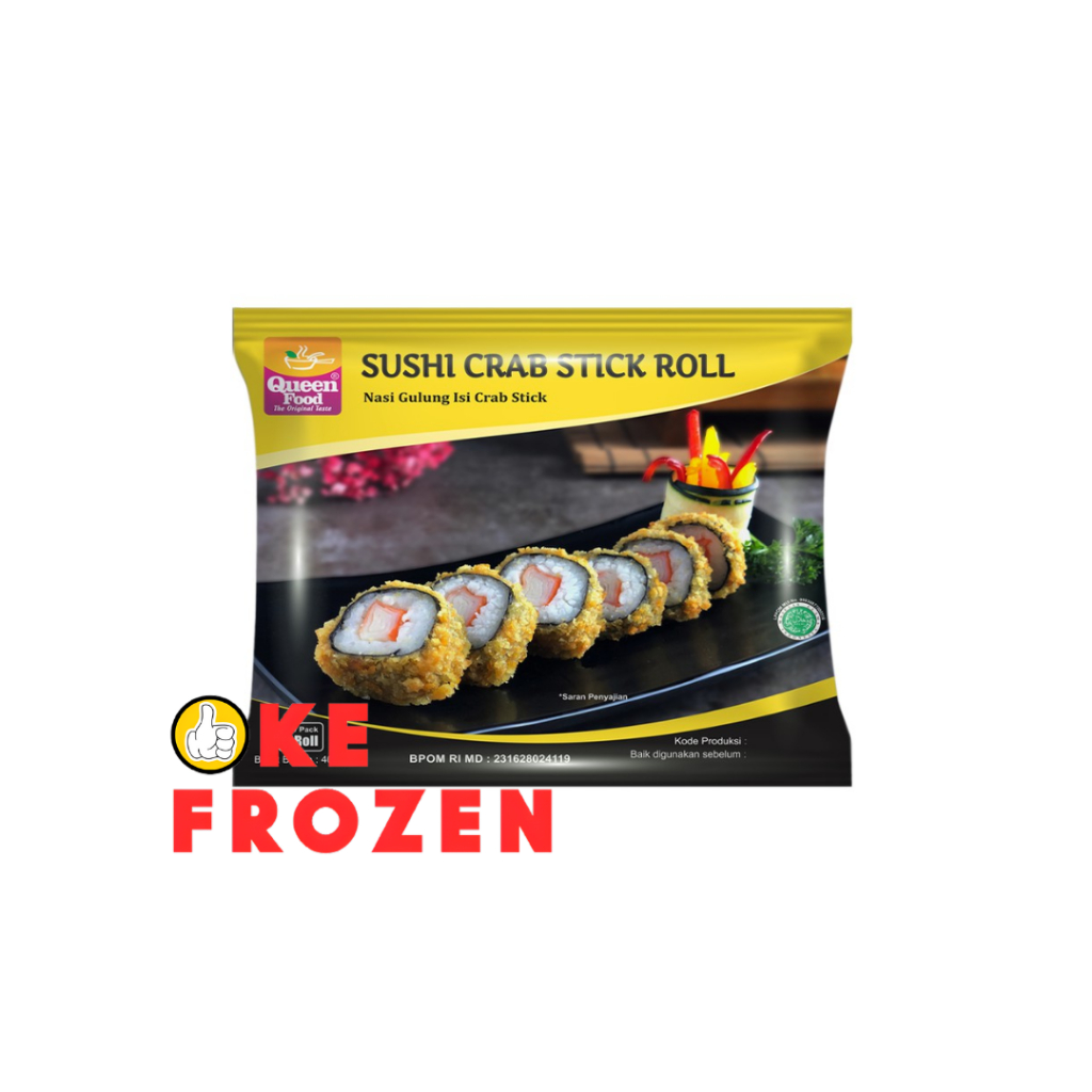 Jual QUEEN FOOD SUSHI CRAB STICK ROLL 400GR ISI 4 / FROZEN FOOD ...