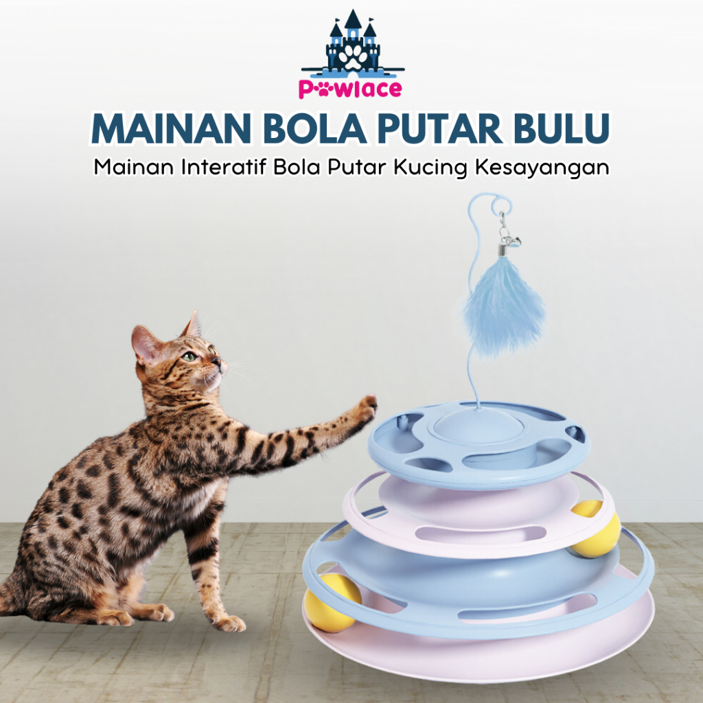 Jual Cat Play Toy Tower - Mainan Kucing Bola Putar - Mainan Kucing ...