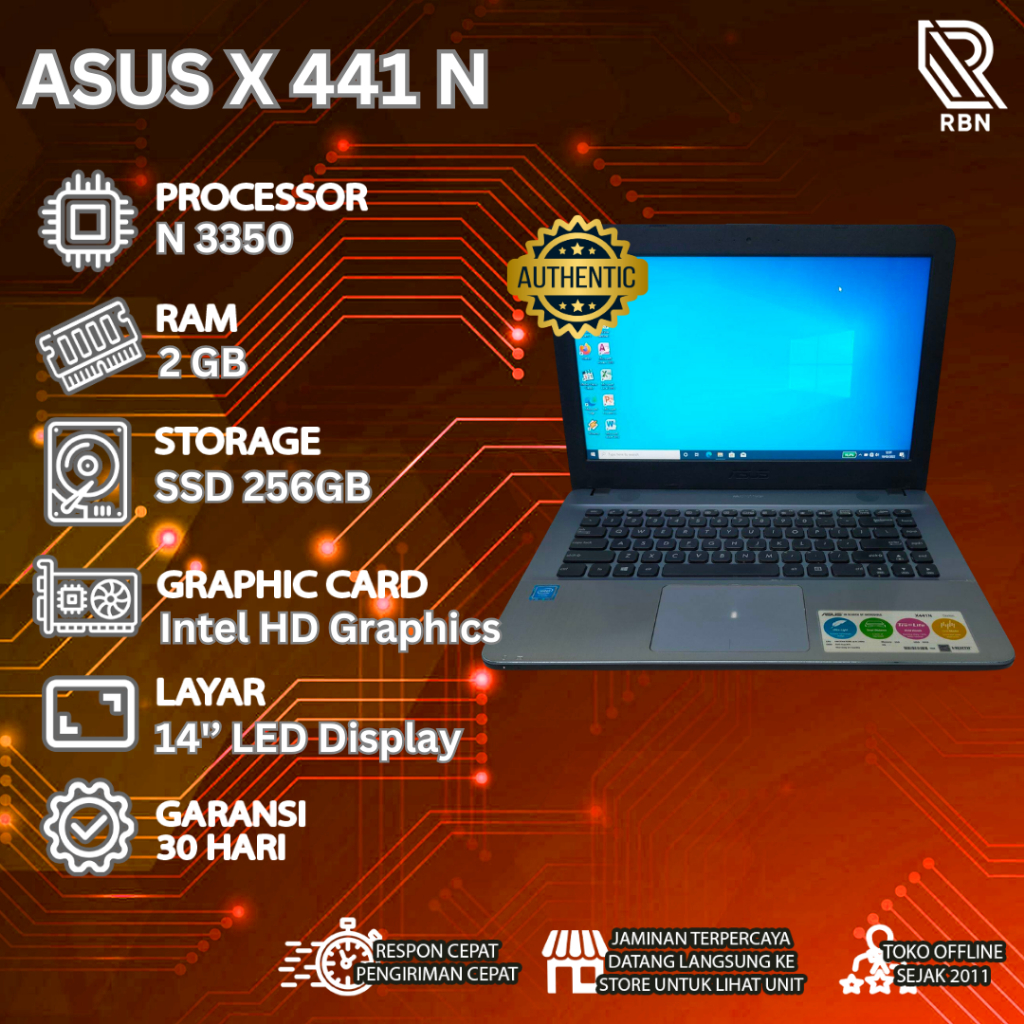 Jual Laptop ASUS X441N X 441 N N3350 RAM 2 GB SSD 256 GB Notebook ...