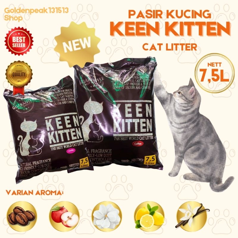 Jual PASIR KUCING GUMPAL & WANGI KEEN KITTEN 7,5L CAT LITTER SAND UNTUK ...