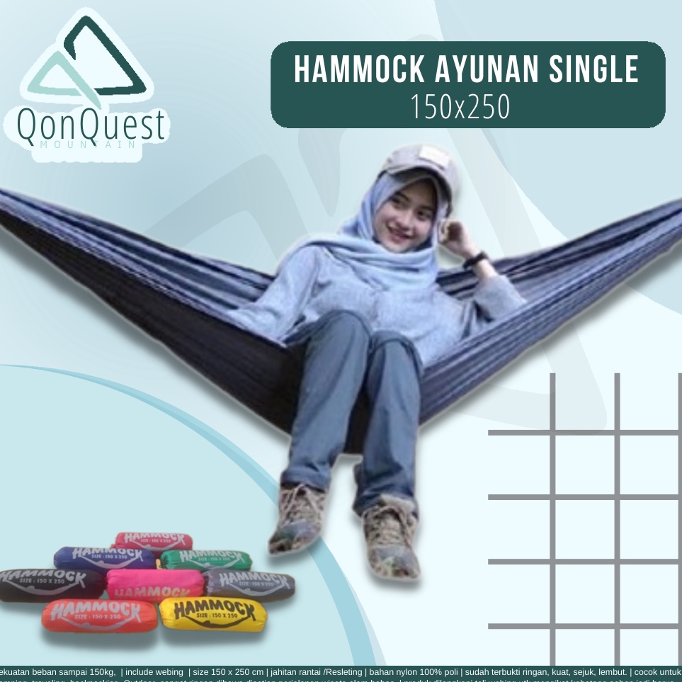 Jual Pasti Datang hammock ayunan singel ukuran 15x25 ayunan gantung ...
