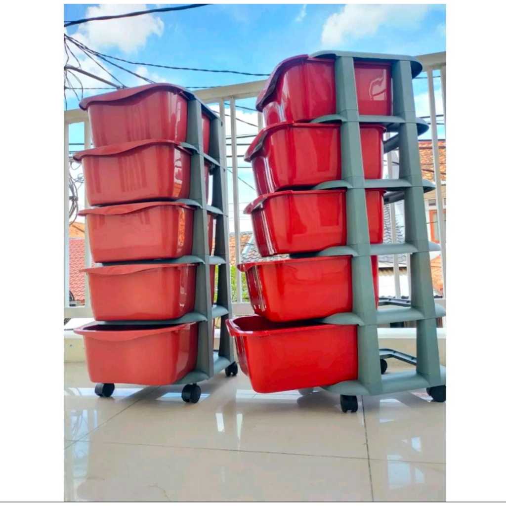 Jual Lemari Plastik Laci Susun 5 Rainbow /RAK SERBAGUNA RB 05 WARNA ...