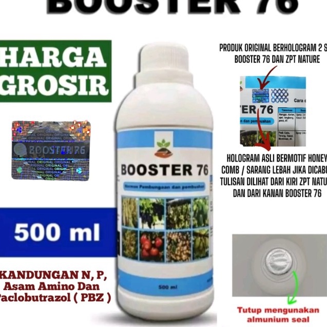 Jual Pupuk Booster 76 Pelebat Penyubur Pembesar Tanaman Buah 5ml ...