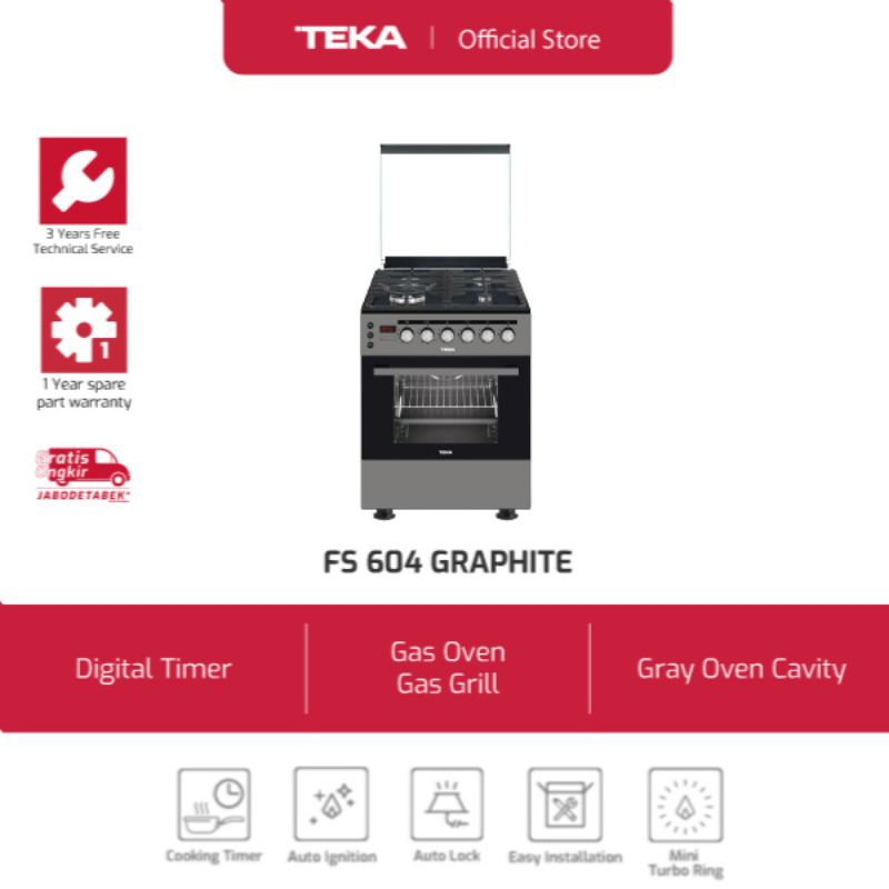 Jual Teka Freestanding Cooker FS 604 Graphite 60cm | Shopee Indonesia