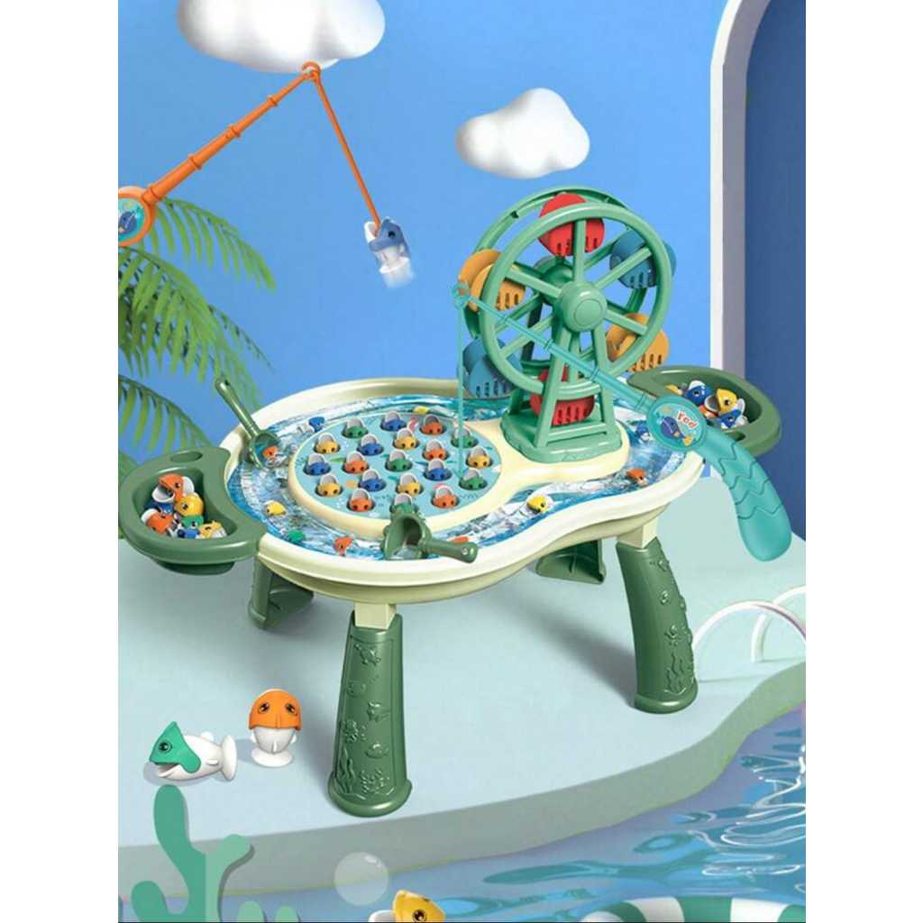 Jual Mainan Pancing Kincir Ria Anak-anak, Set Ikan Magnetik, Meja ...