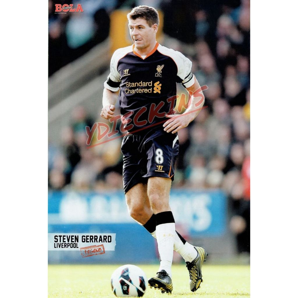Jual Poster Pemain Sepakbola Legend Tabloid Bola Soccer Steven Gerrard ...