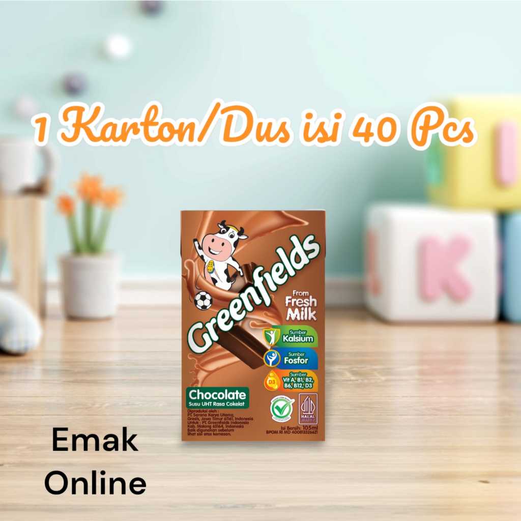 Jual Susu UHT Greenfields Chocolate/Coklat 105 ml isi 40 Pcs | Shopee ...