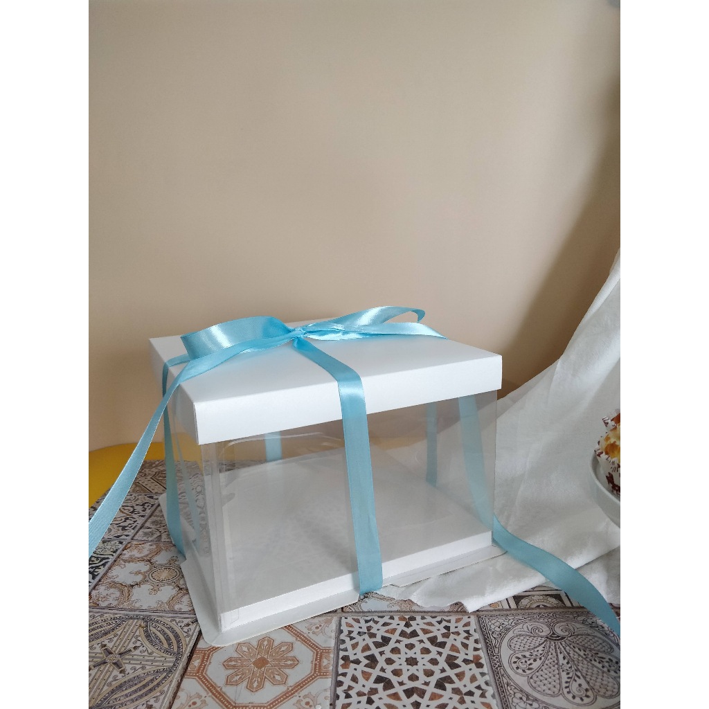 Jual Box Mika Dus Cake Kotak Kue Besar Plus Pita 39 X 39 cm | Shopee ...