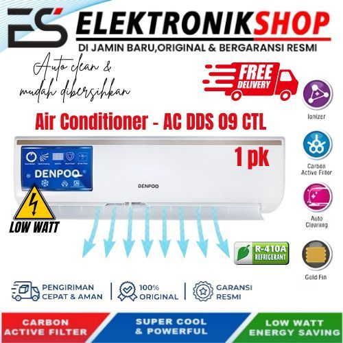 Jual Denpoo AC 1/2PK 1PK Pendingin Kamar DS 05 09CTL HEMAT LISTRIK ...