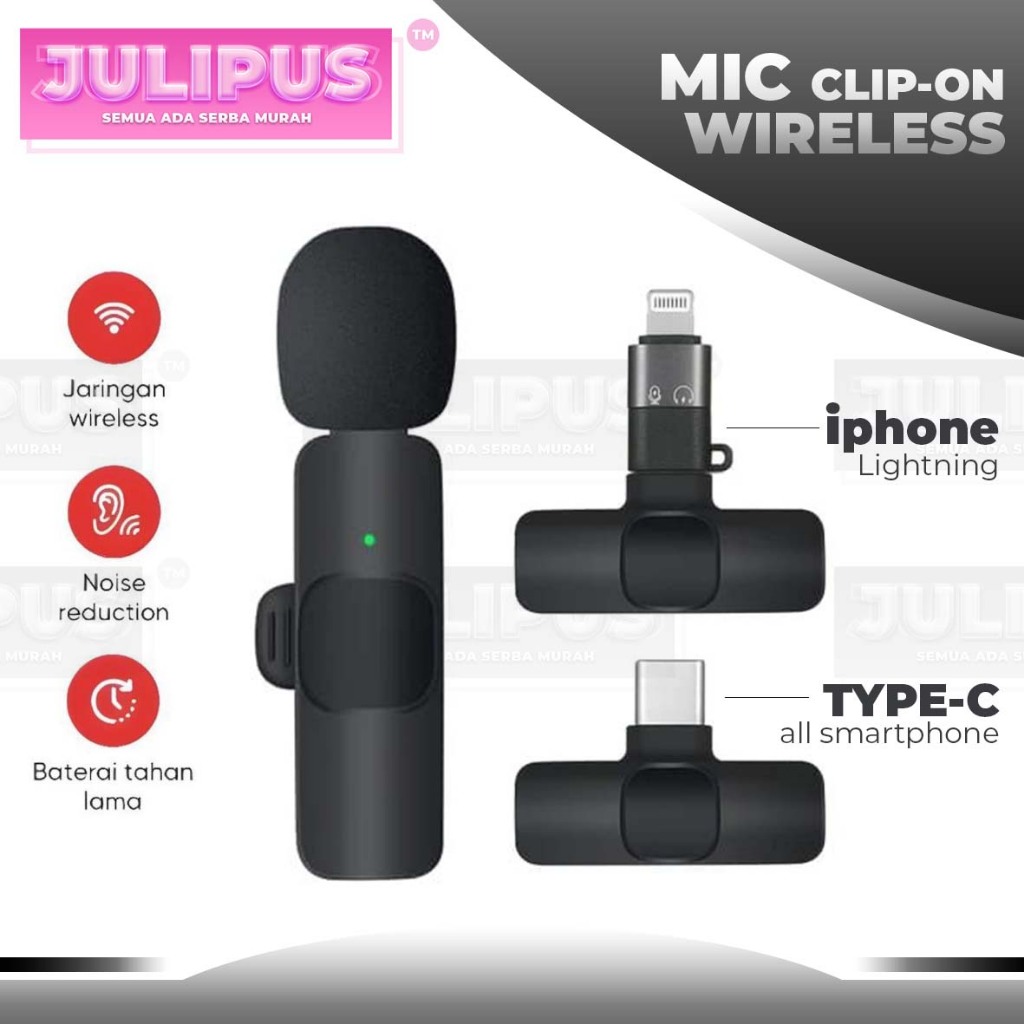 Jual Mic Wireless Clip On Video Take Microphone Youtuber Live Streamer ...