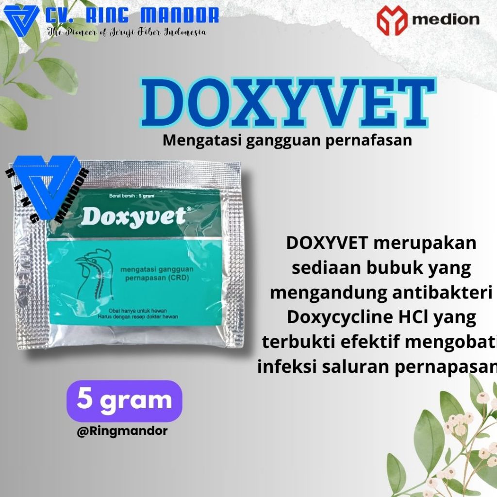 Jual Doxyvet 5 gram Obat ayam burung ngorok CRD flu infeksi pernafasan ...