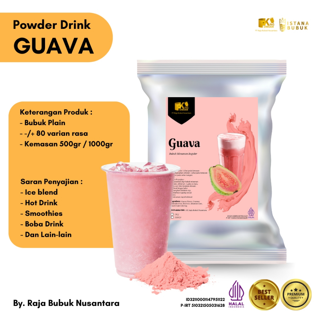 Jual Bubuk Minuman Regular Rasa Guava Powder Drink Rasa Jambu Biji ...