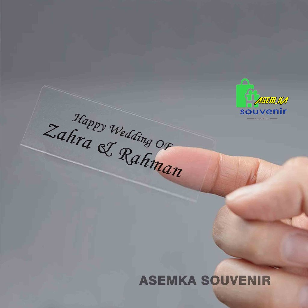 Jual Stiker Nama Transparan Free Design Gratis Custom Nama | Shopee ...