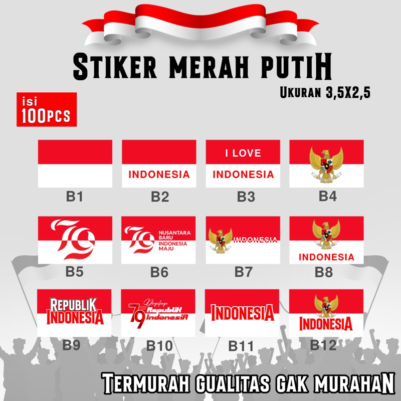 Jual Stiker Tempel Pipi Merah Putih DESAIN KEREN | MURAH | KUALITAS GAK ...